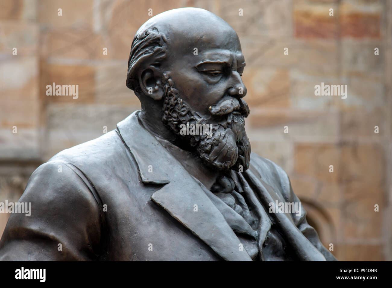 A statue of Hungarian politician Ignac Daranyi sits in a courtyard near ...
