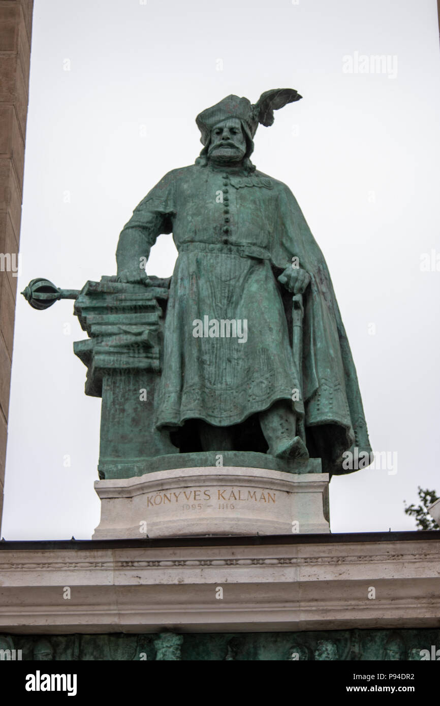 A statue of King Coloman of Hungary in the left colonnade of the ...