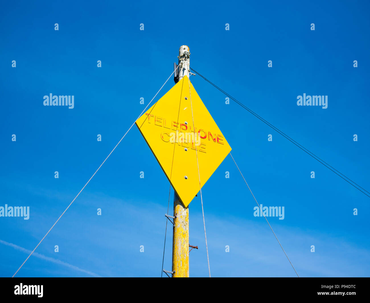 Telephone cable sign hi-res stock photography and images - Alamy