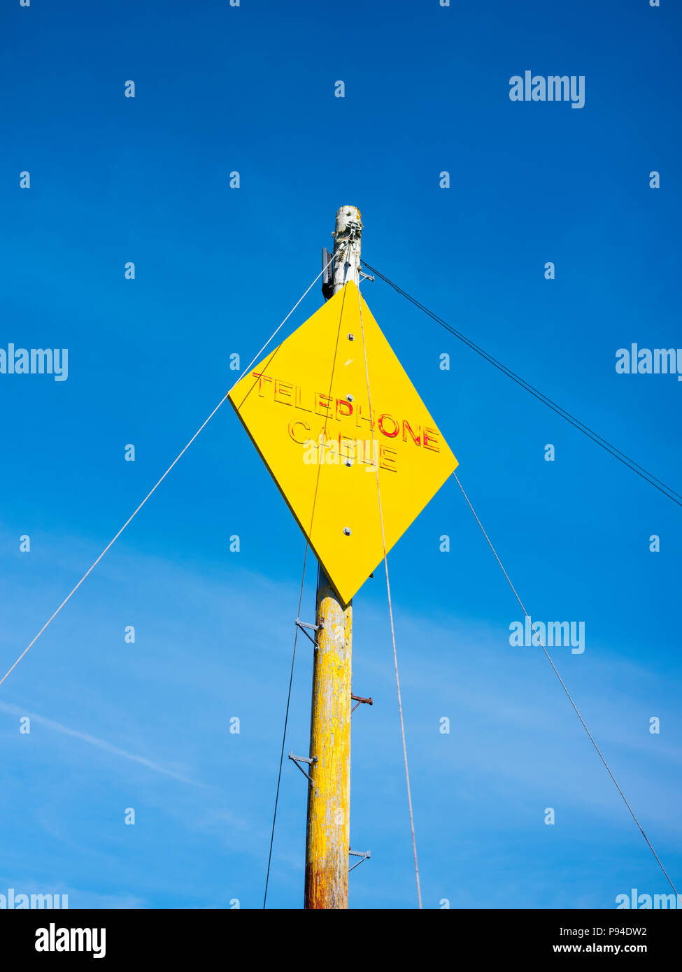 Cable telephone sign hi-res stock photography and images - Alamy