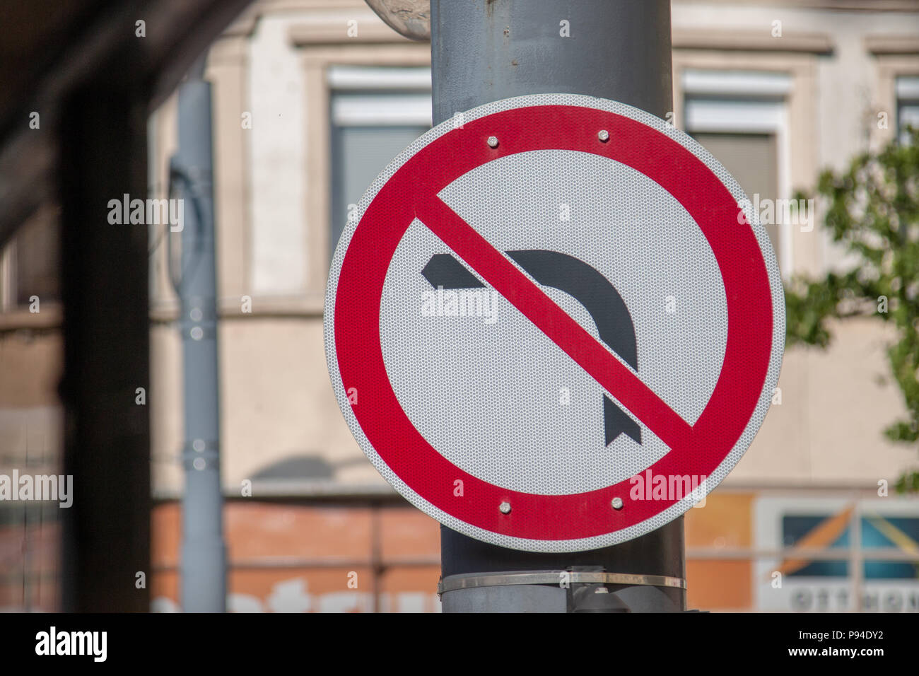 No left turn sign hi-res stock photography and images - Alamy