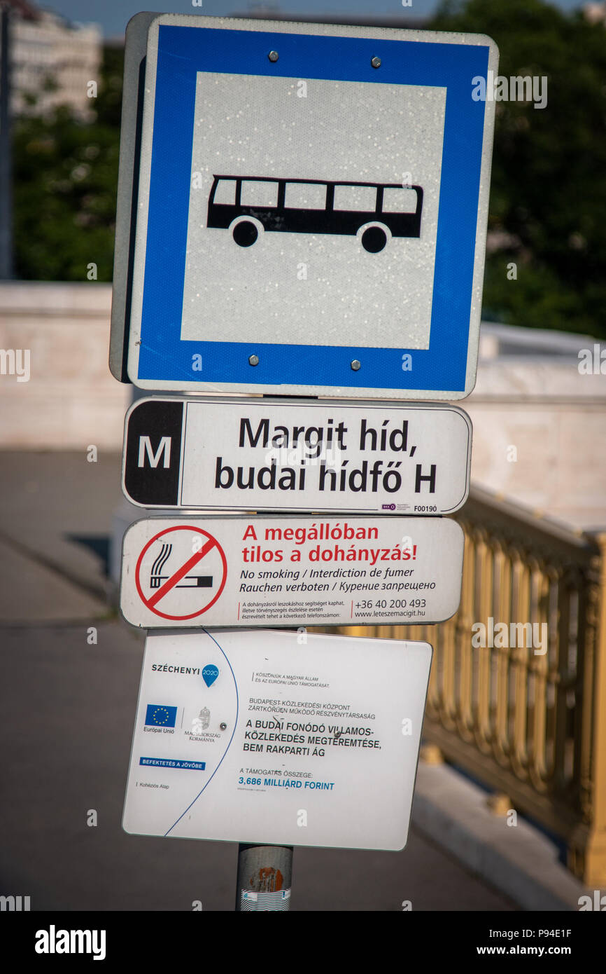 Bus sign budapest hi-res stock photography and images - Alamy
