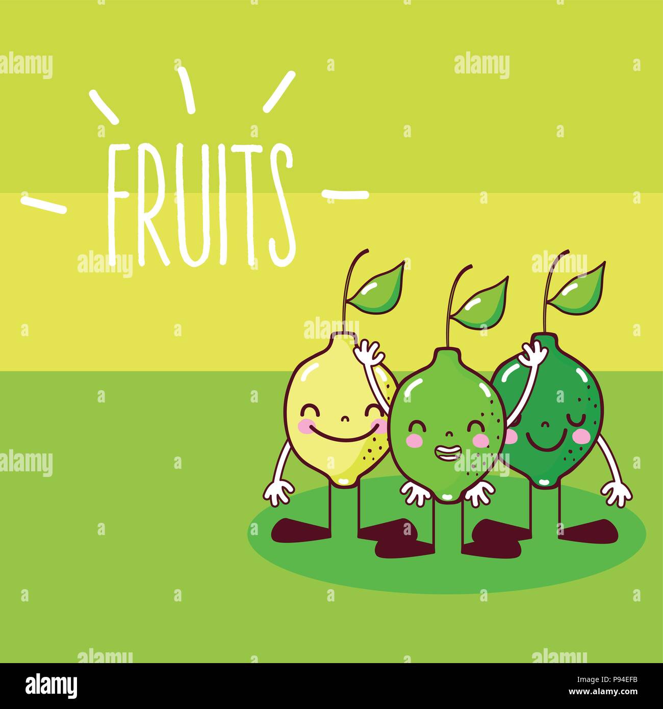 Cute and funny lemons friends cartoons vector illustration graphic ...