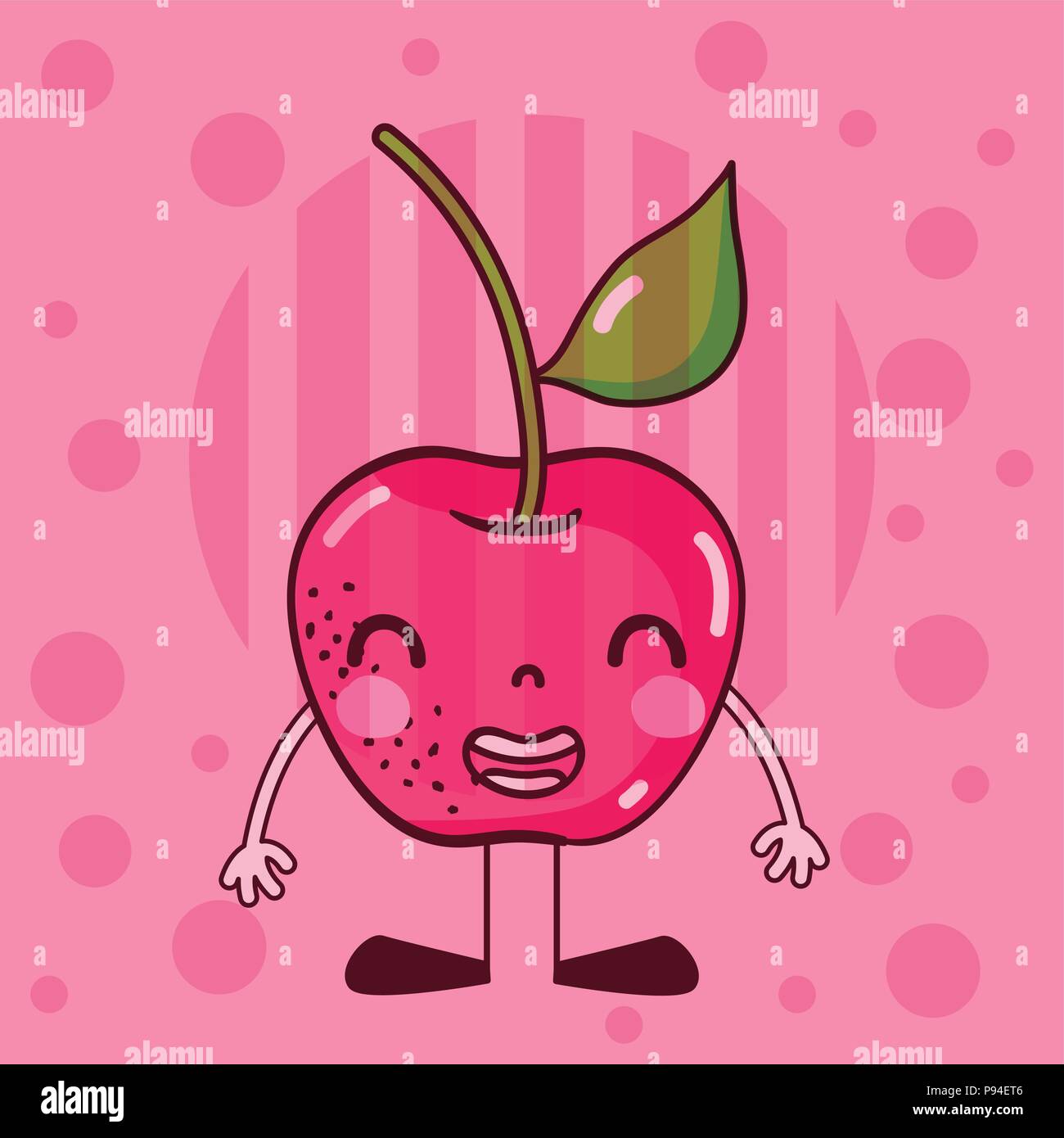 Apple cute and funny cartoon vector illustration graphic design Stock ...