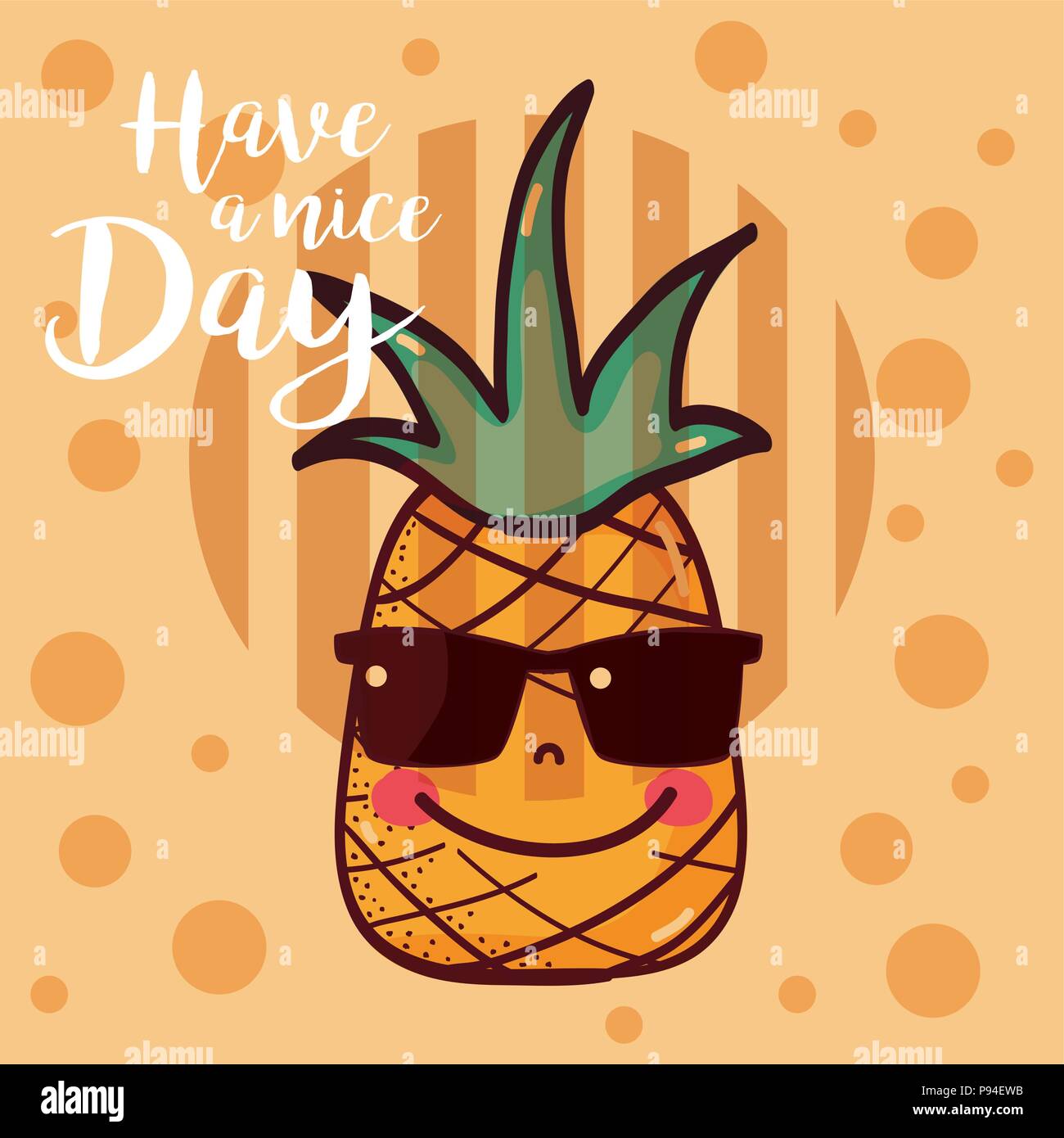 Have a nice day fruits card with pineapple vector illustration graphic ...