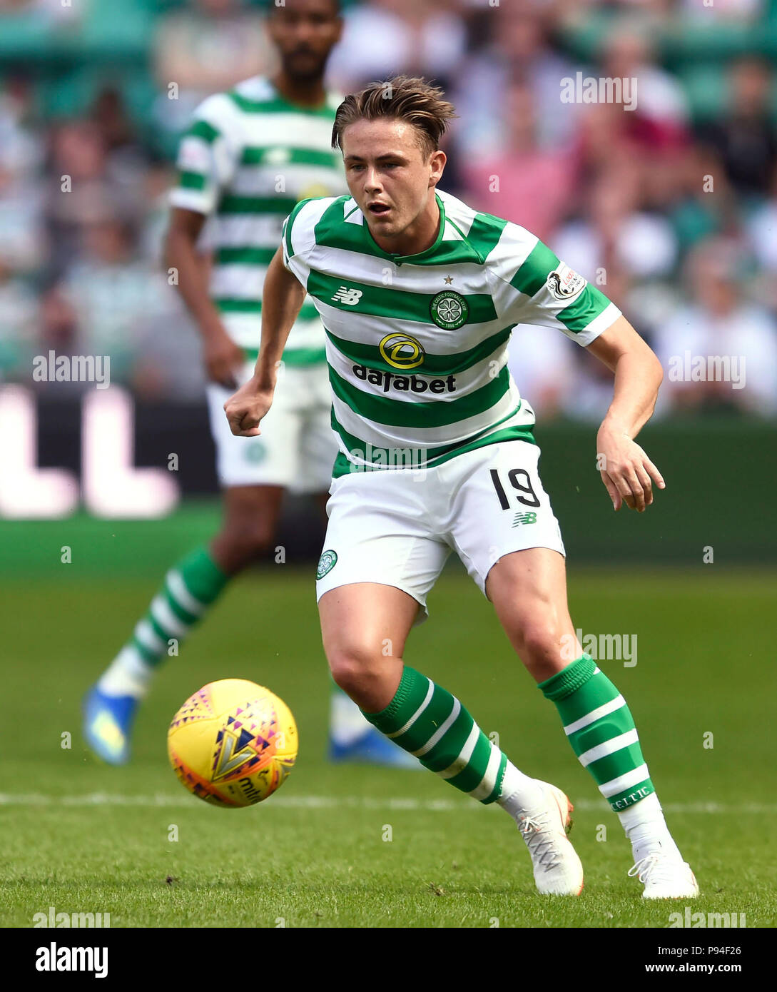 Celtic's Scott Allan in action during the pre-season match at Celtic ...
