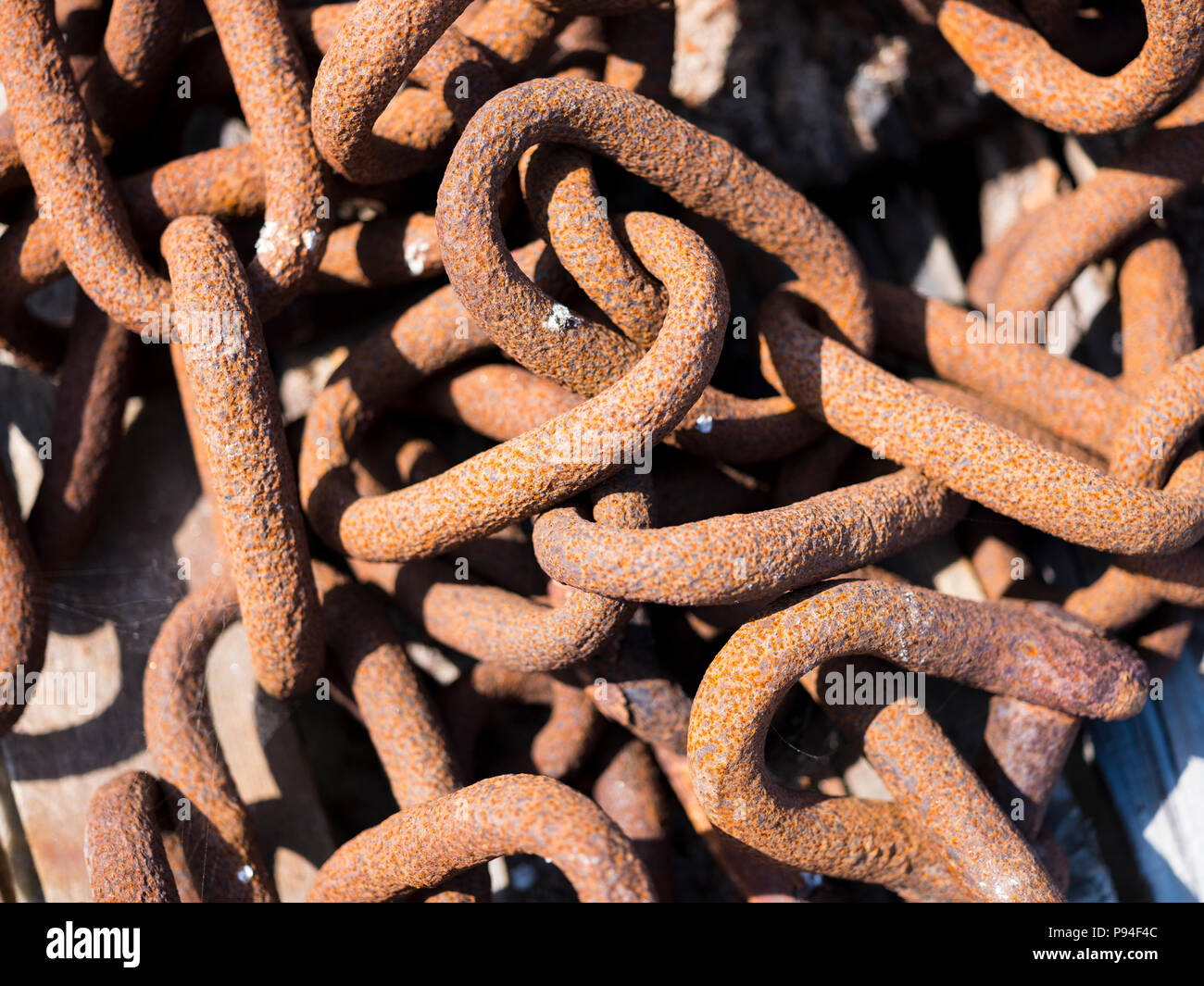 A rusty chain in a boatyard, Isles of Scilly Stock Photo - Alamy