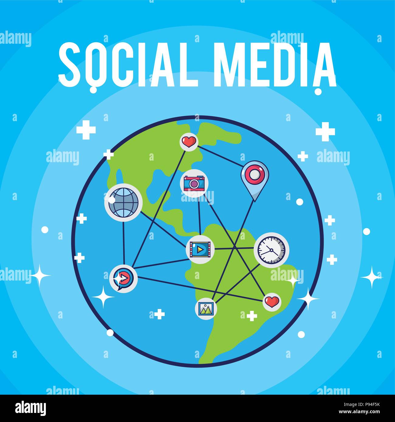 Social media cartoon Stock Vector Image & Art - Alamy