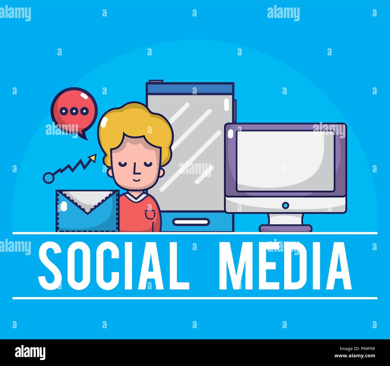 Social media cartoons concept Stock Vector Image & Art - Alamy