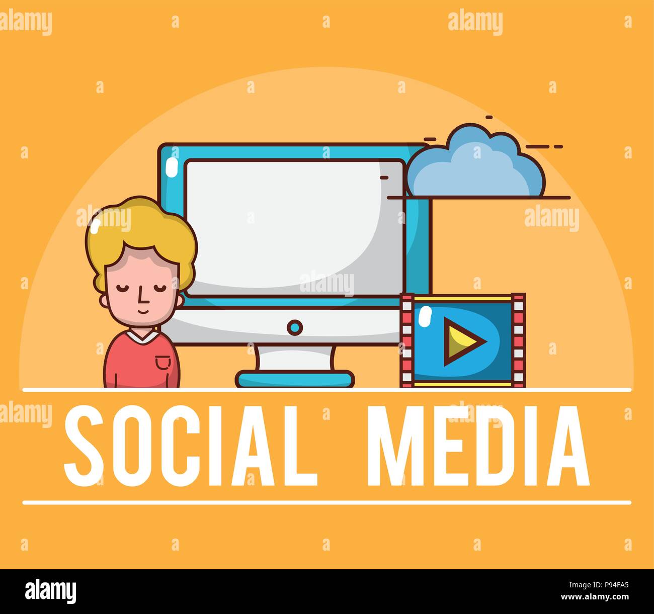 Social media cartoons concept Stock Vector Image & Art - Alamy