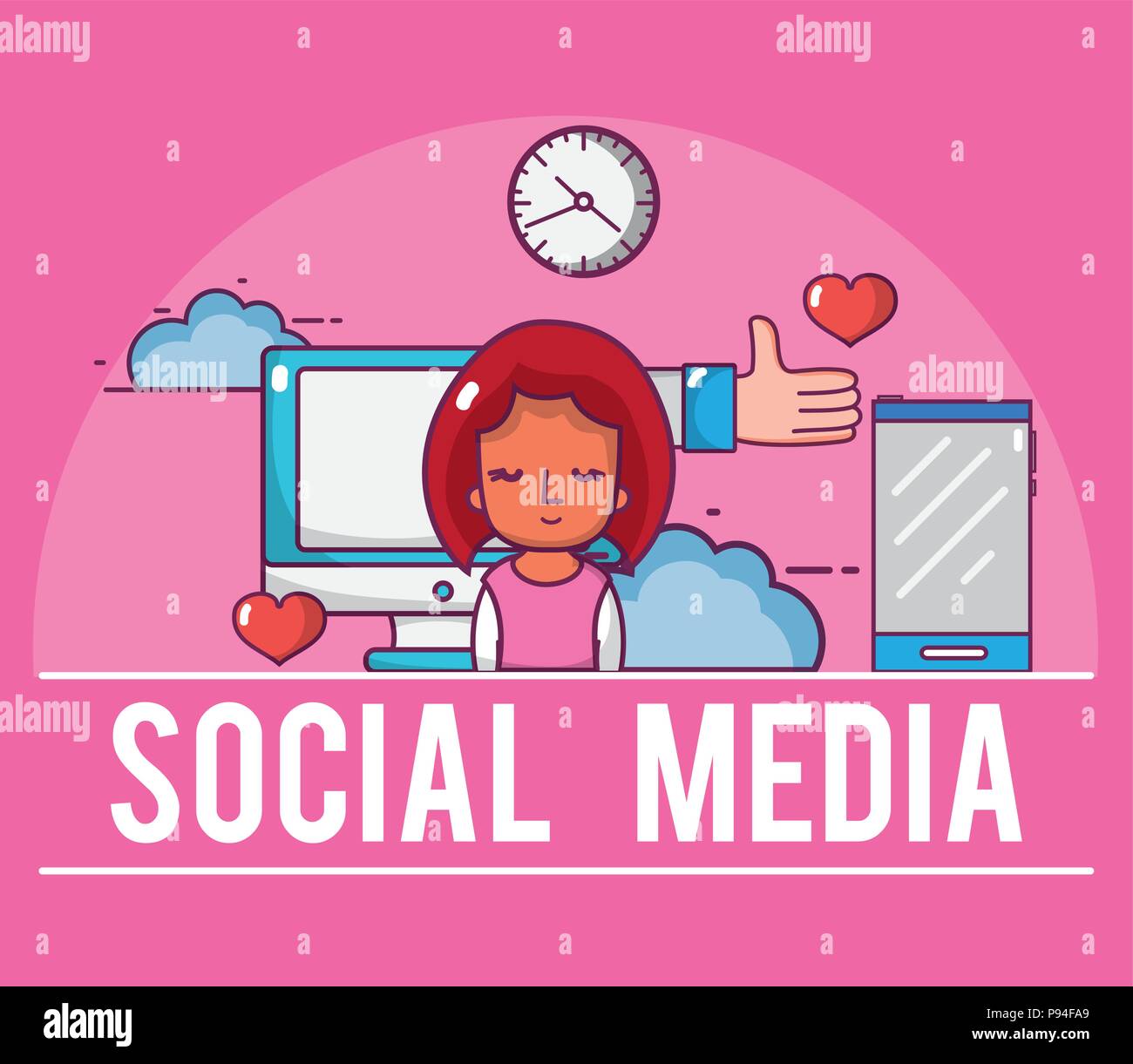Social media cartoons concept Stock Vector Image & Art - Alamy