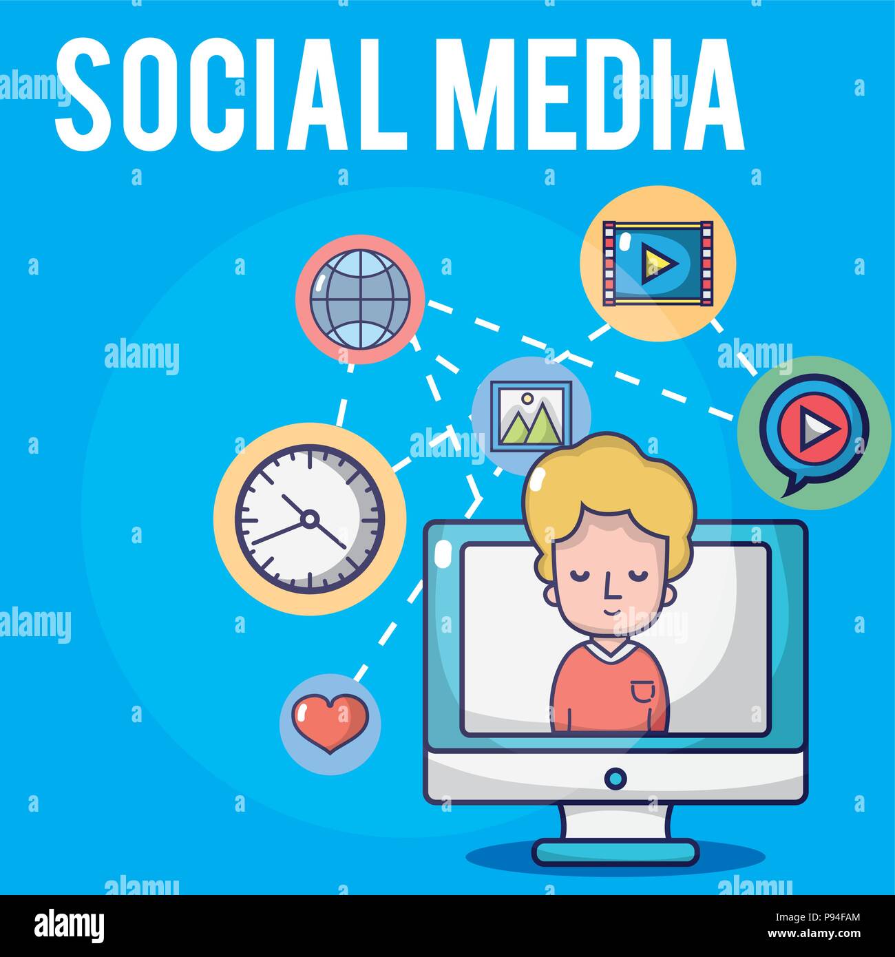 Social media cartoons concept Stock Vector Image & Art - Alamy