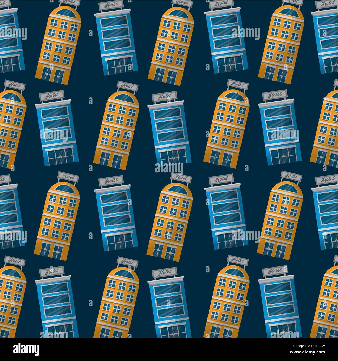 hotels building facade accommodation background vector illustration ...