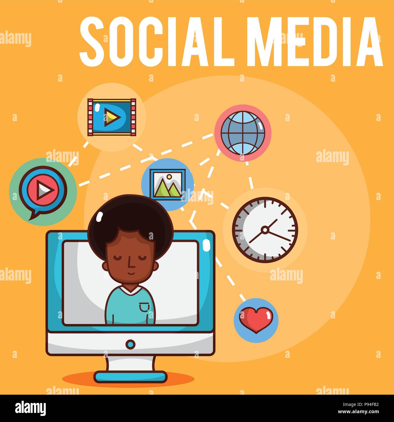 Social media cartoons concept Stock Vector Image & Art - Alamy