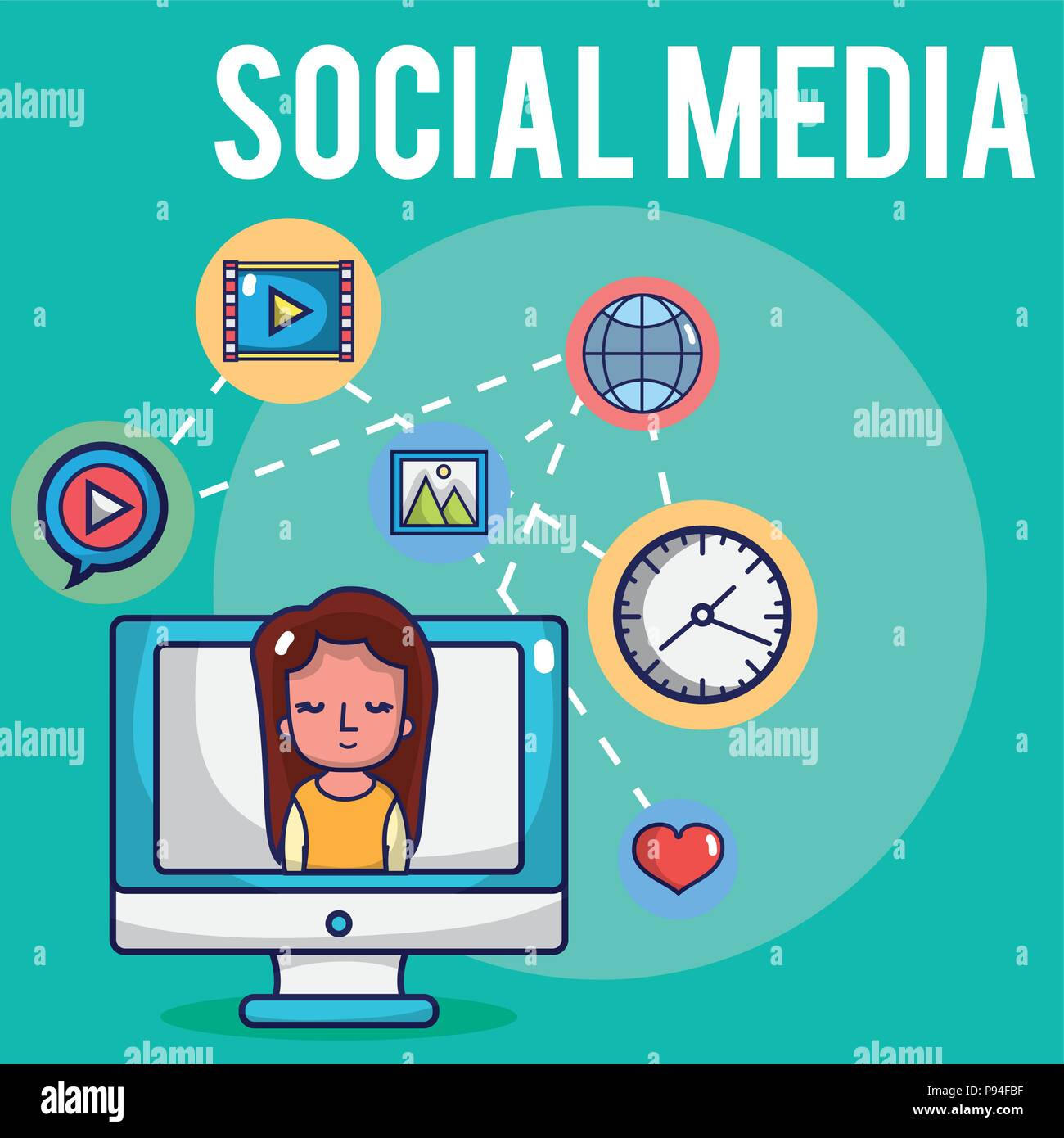 Social media cartoons concept Stock Vector Image & Art - Alamy