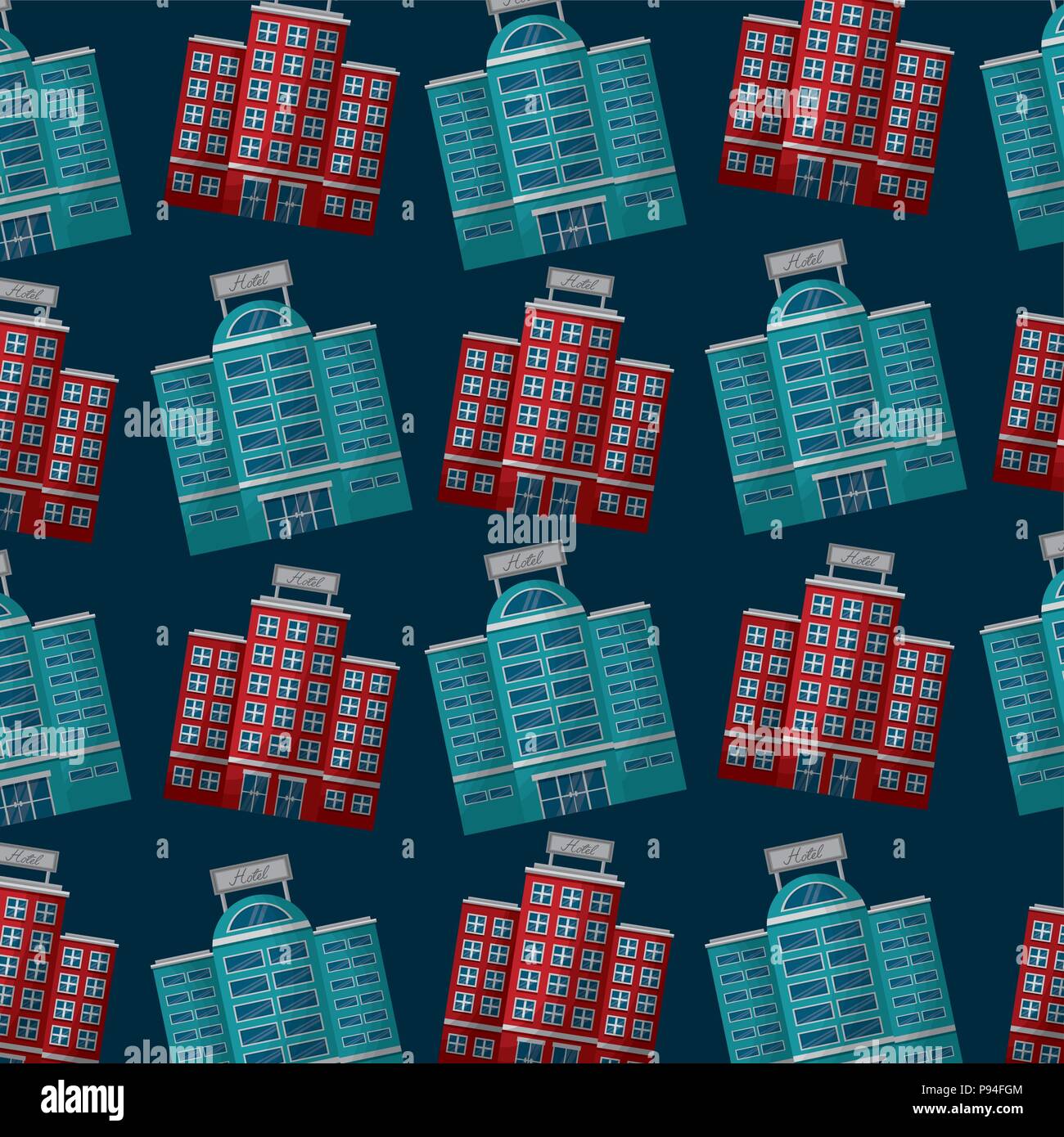 hotels building facade accommodation background vector illustration ...