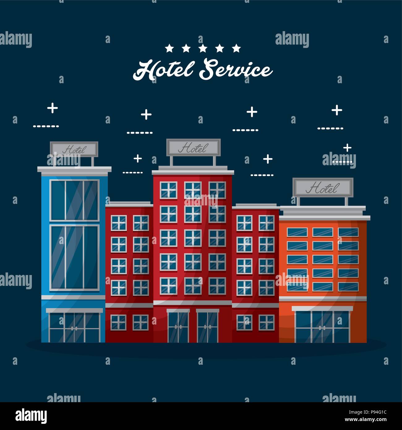 hotel building service colorful lodging vector illustration Stock ...
