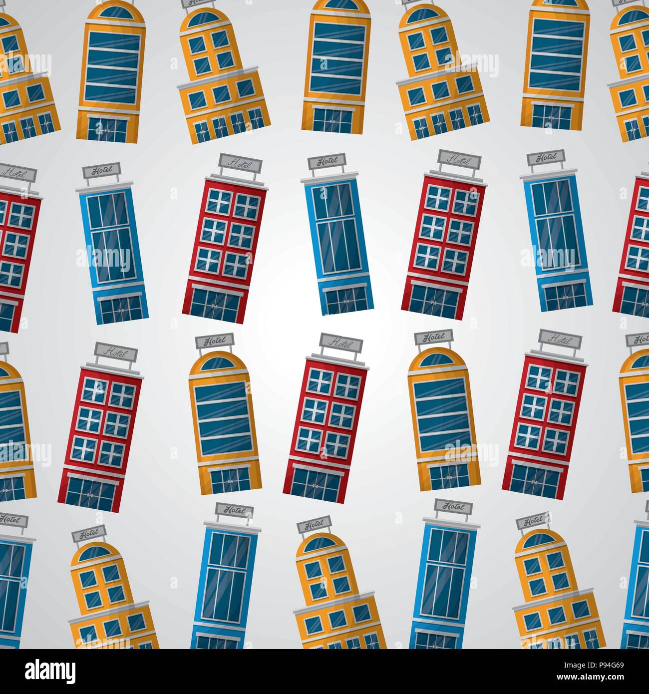 hotel buildings colorful lodging background vector illustration Stock ...
