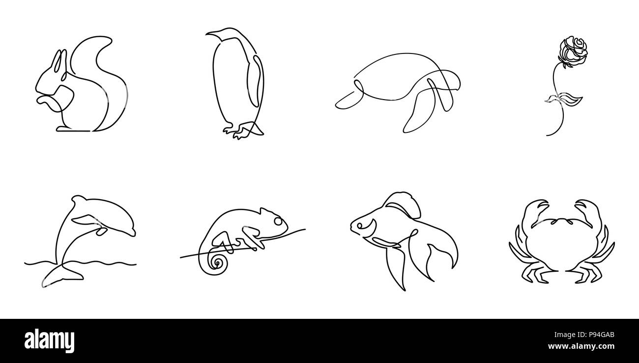 Collection of one line logos or icons Stock Vector Image & Art - Alamy