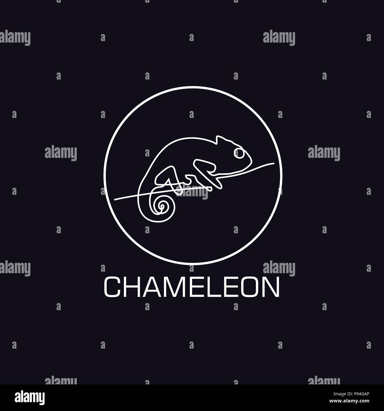 One line chameleon logo Stock Vector Image & Art - Alamy