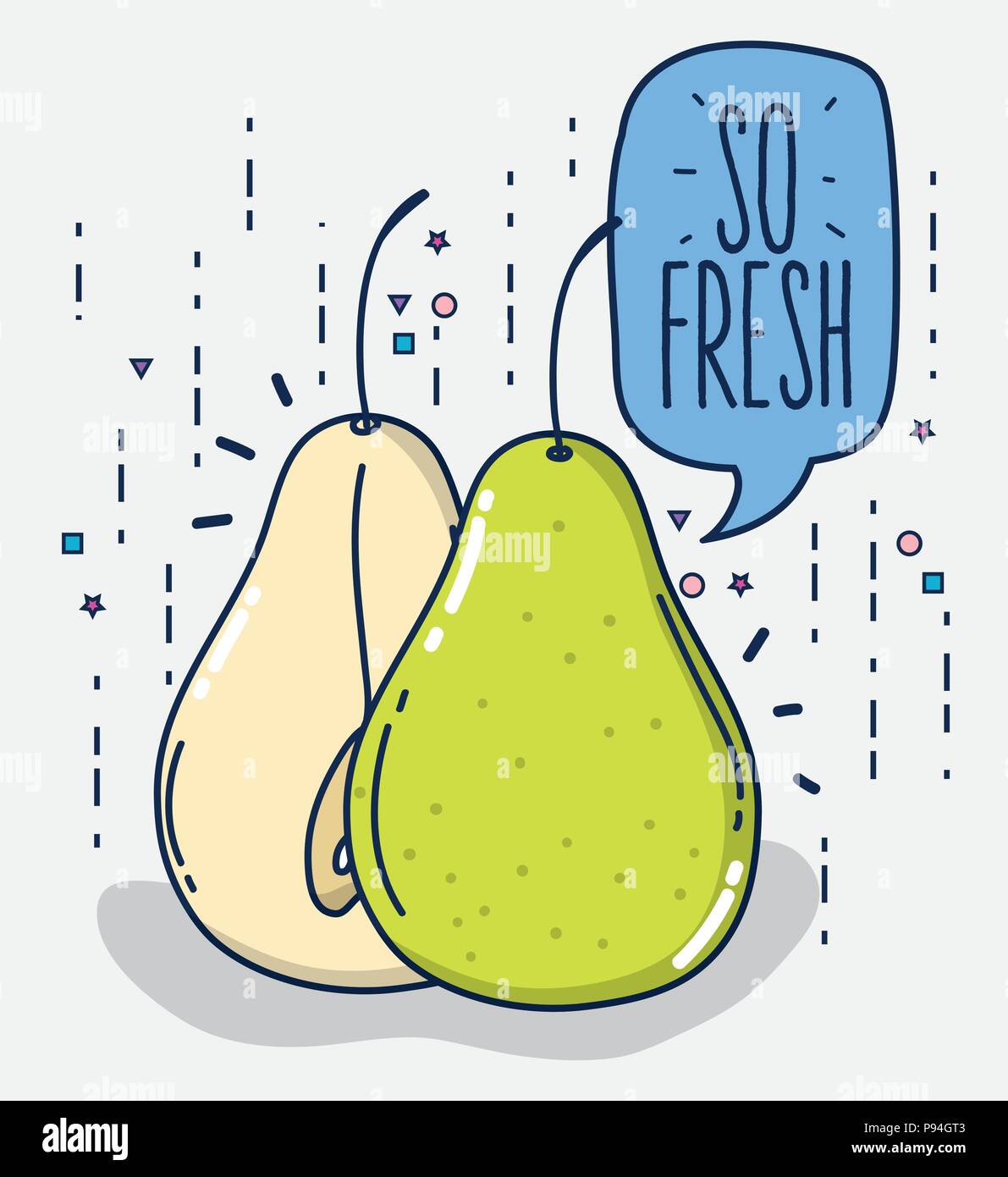Fresh green pears in Stock Vector Images - Alamy