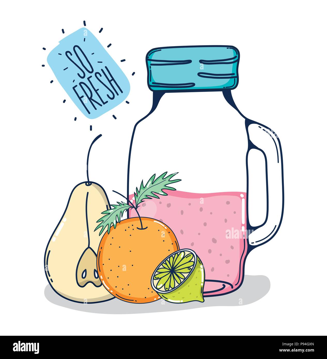 Cartoon orange juice bottle Cut Out Stock Images & Pictures - Alamy
