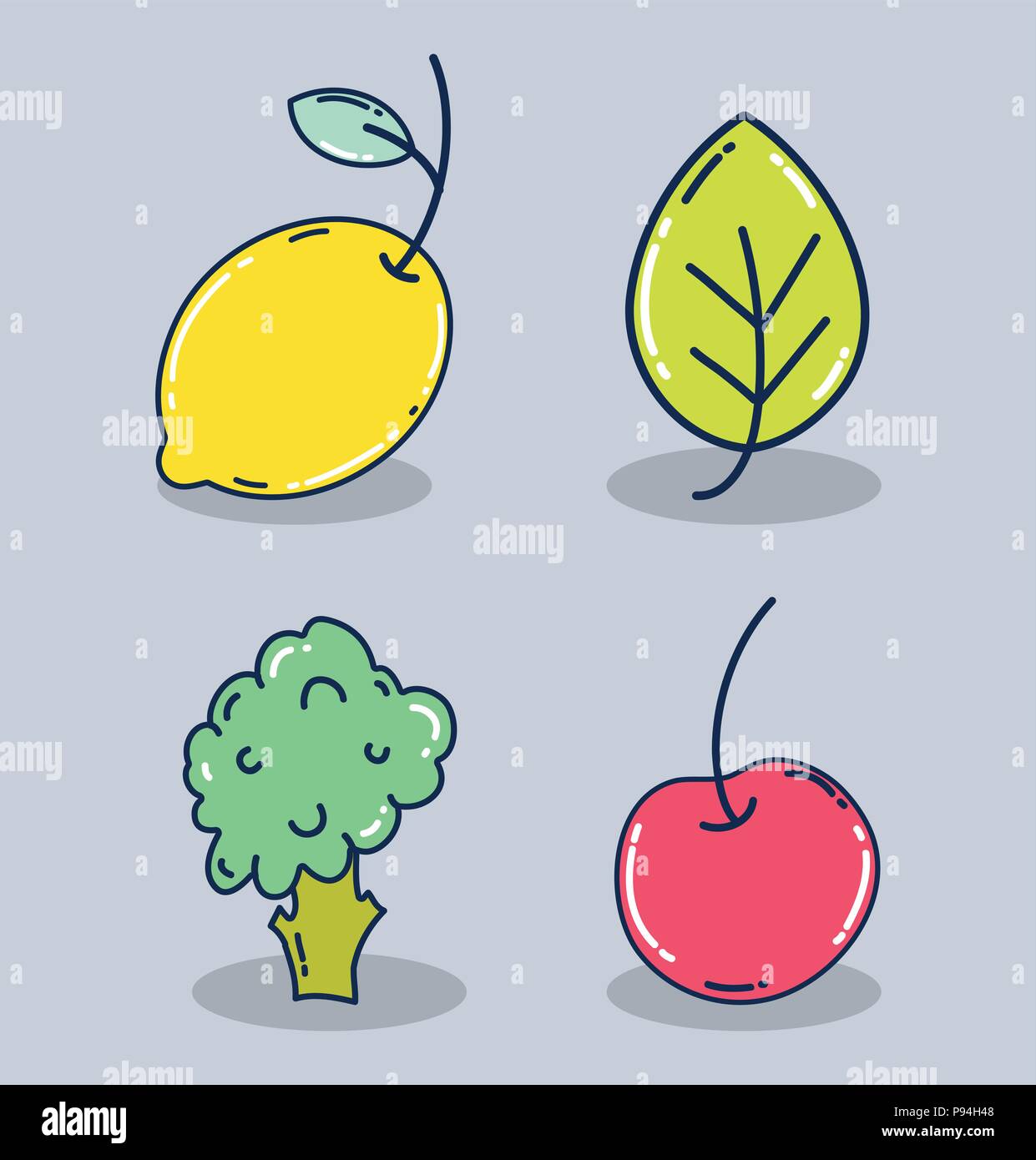 Set of nature cartoons Stock Vector Image & Art - Alamy