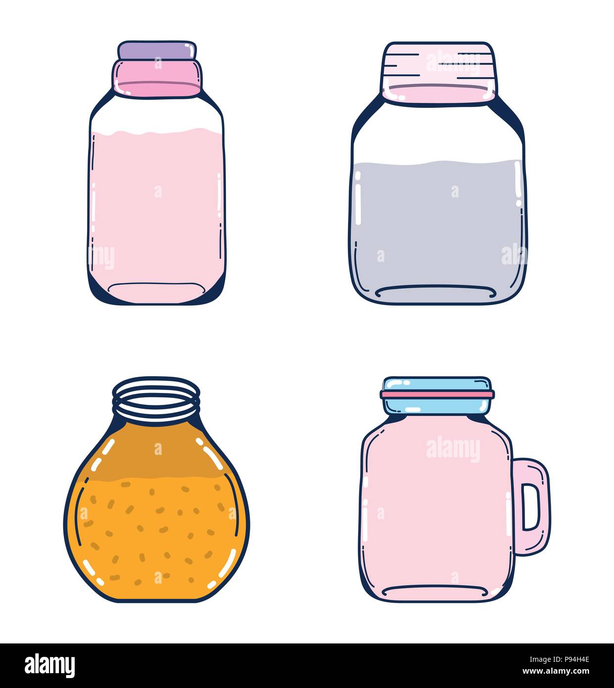 Set of mason jars Stock Vector Image & Art - Alamy