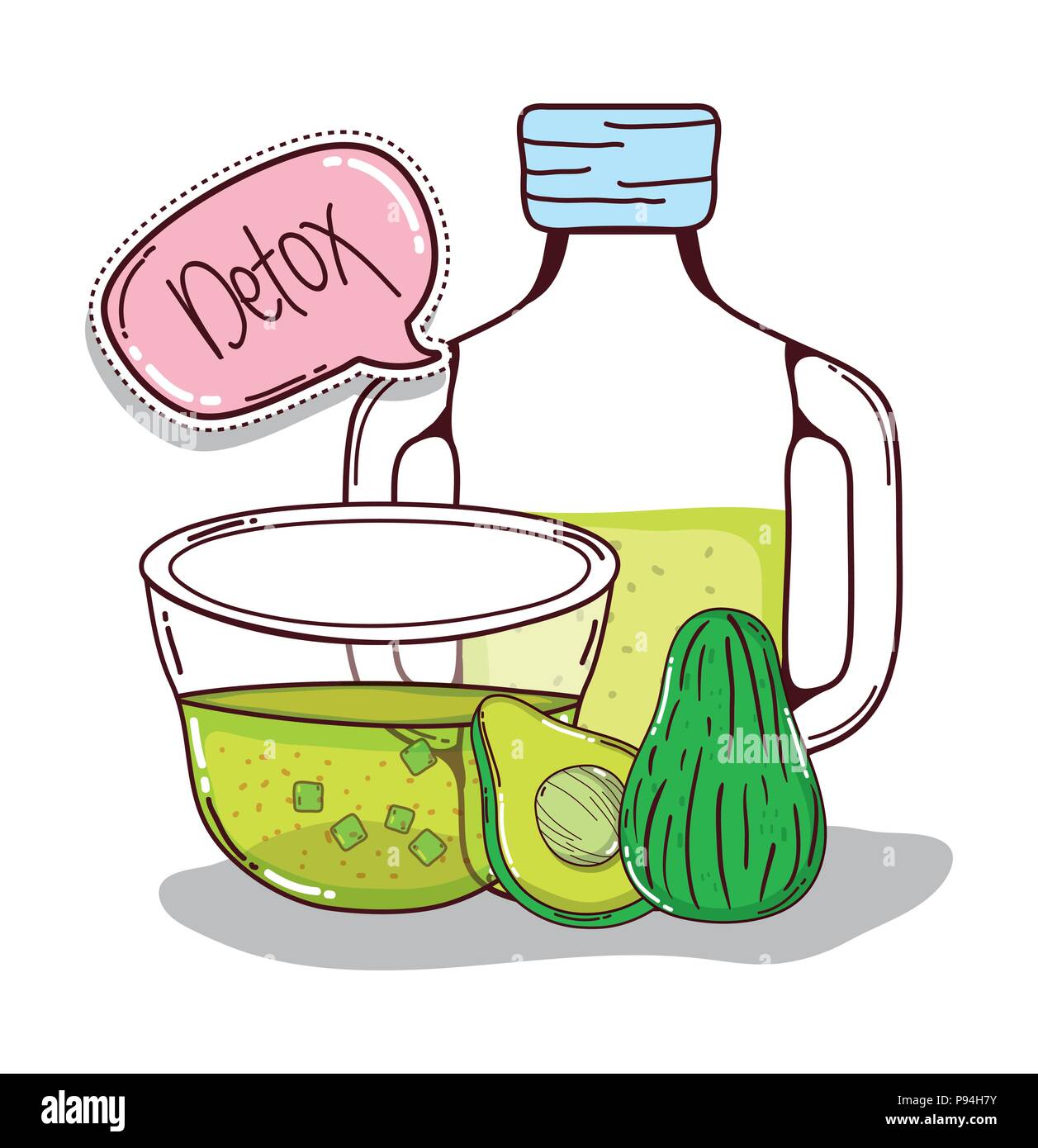 Healthy avocado smoothie cartoon hi-res stock photography and images ...