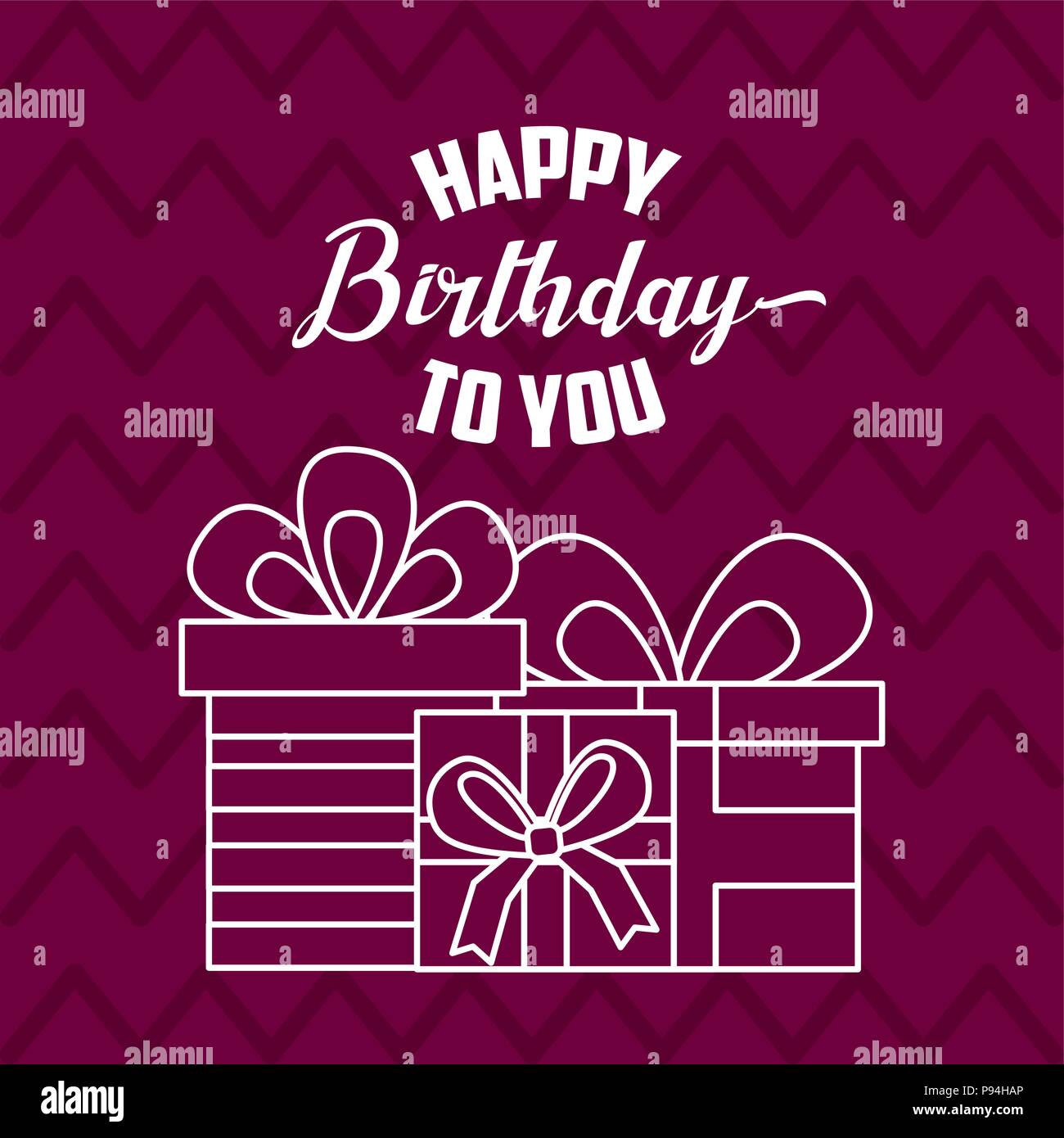happy birthday card sign gift boxes surprise celebrate vector ...