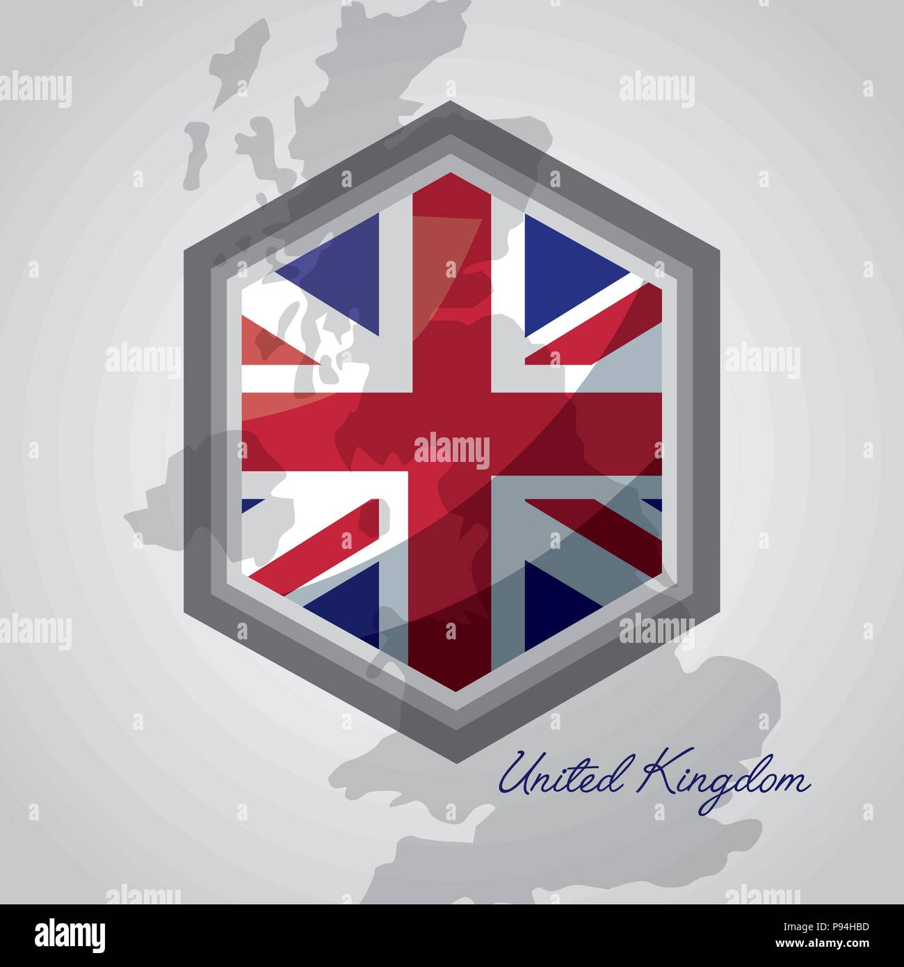 united kingdom country map background shield british flag vector ...