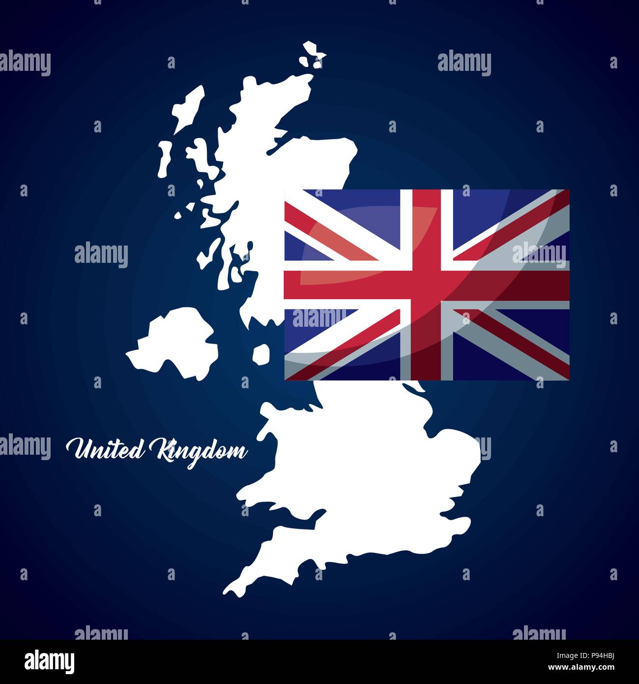 united kingdom country grunge map background flag vector illustration ...
