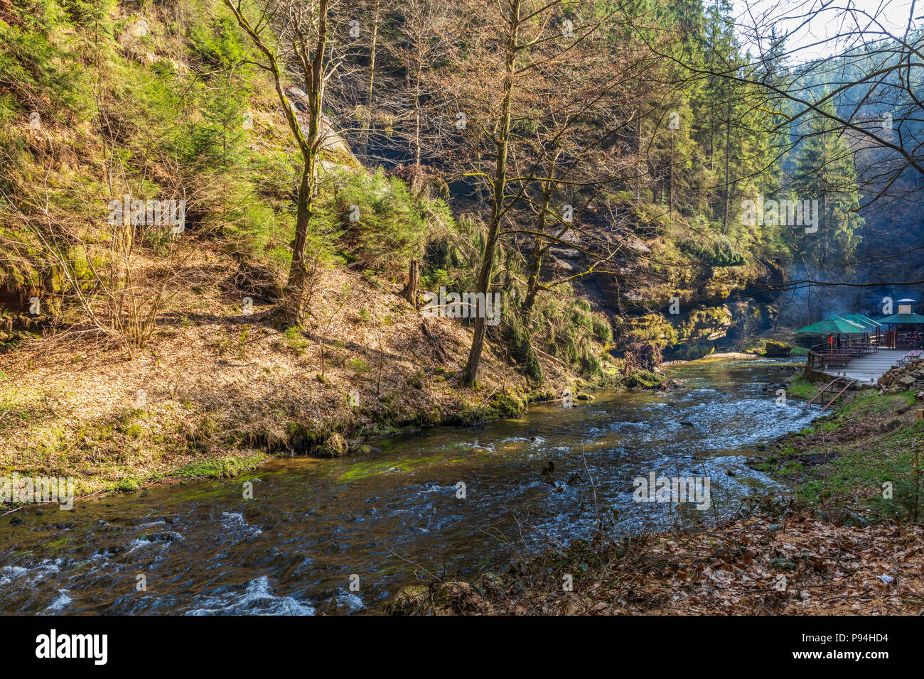 Gorges of Kamenice, Bohemian Switzerland, Czech Republic Stock Photo ...