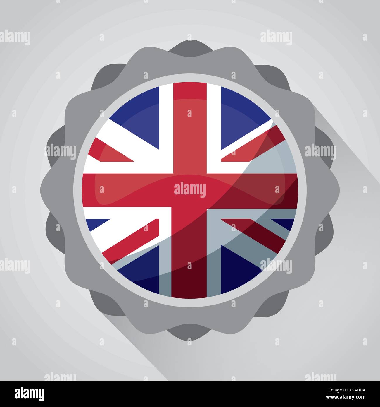 united kingdom country sticker british flag shadow vector illustration ...