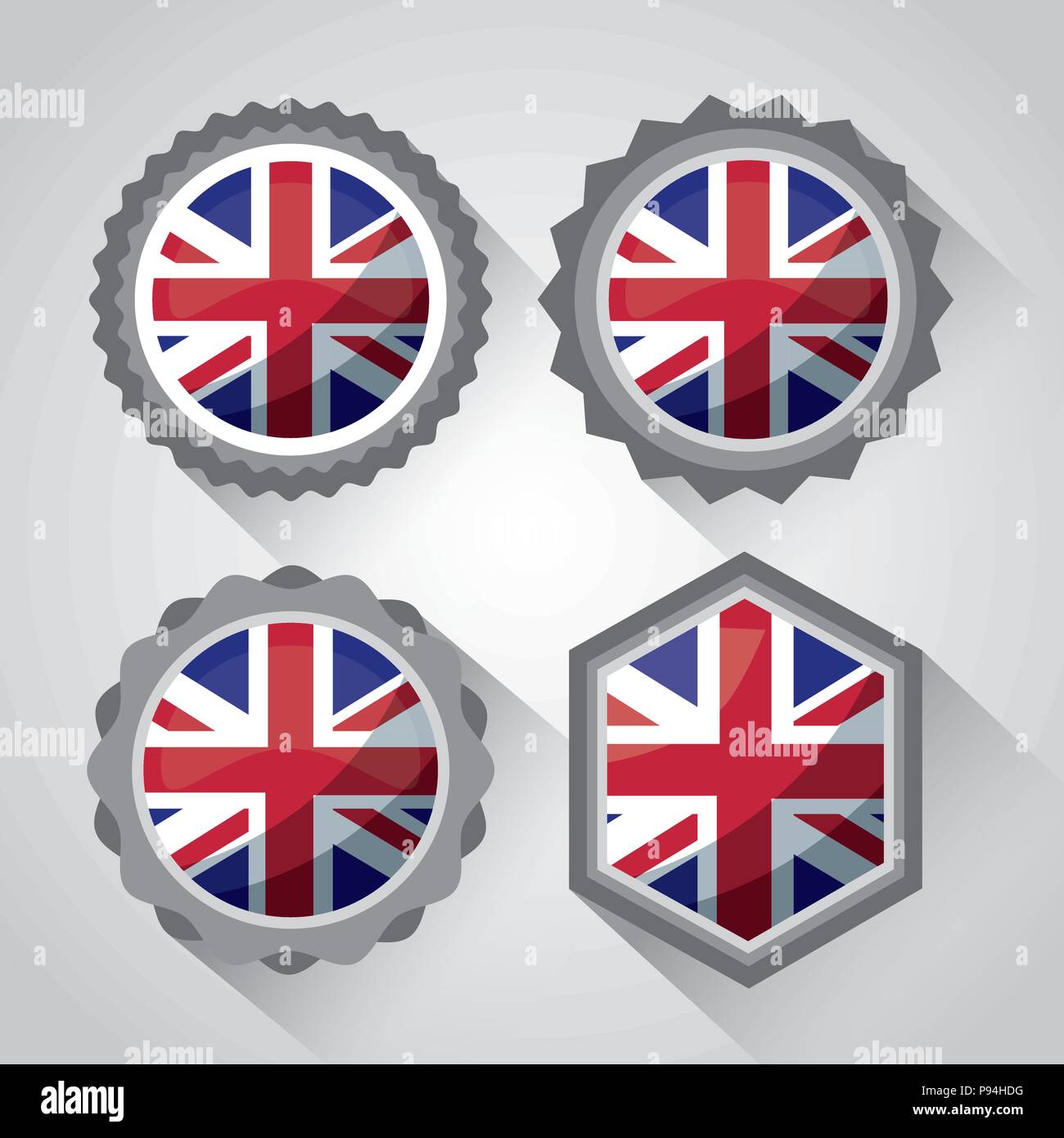 united kingdom country sticker shield with british flags vector ...
