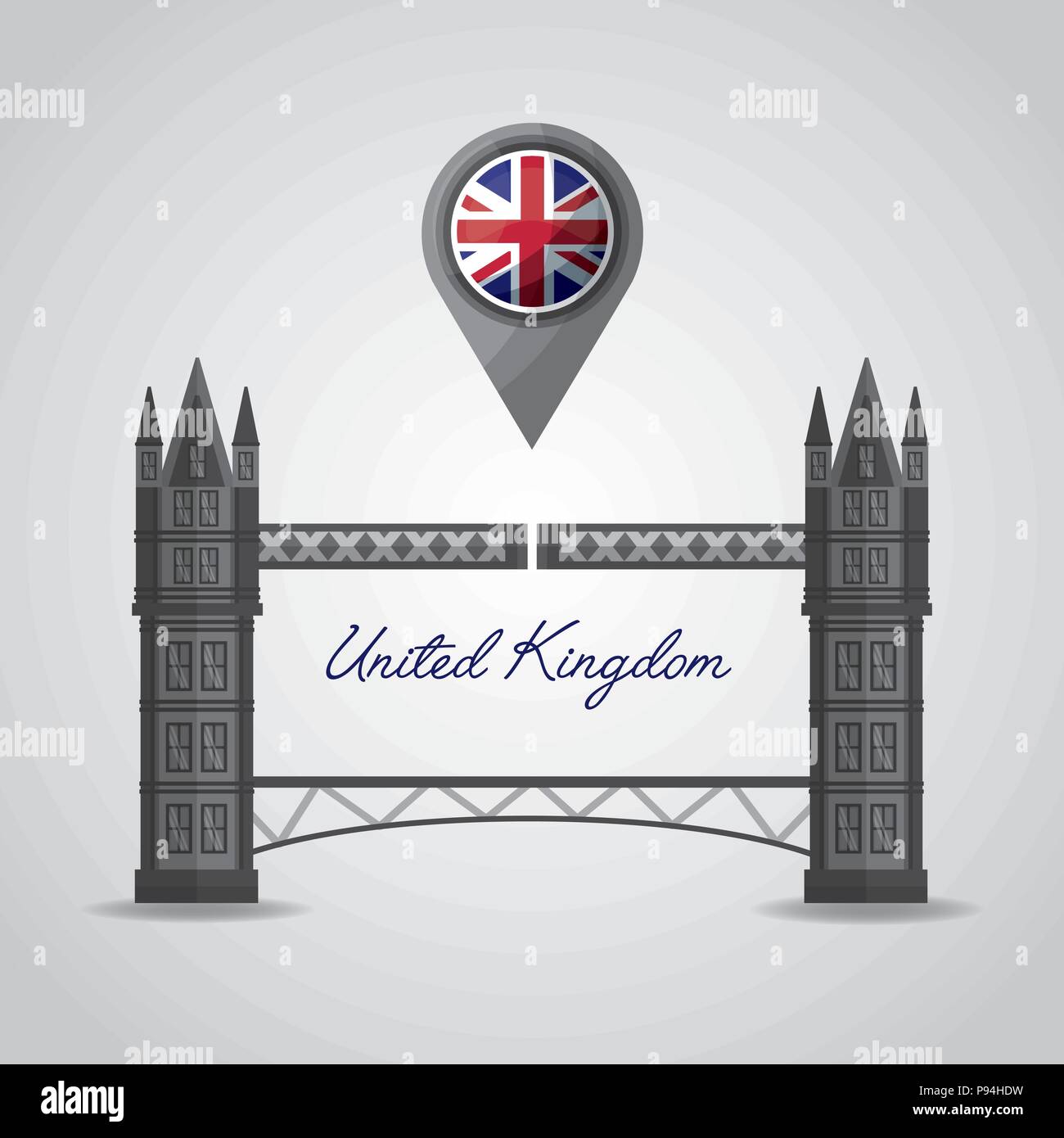 united kingdom places flag london bridge location vector illustration ...