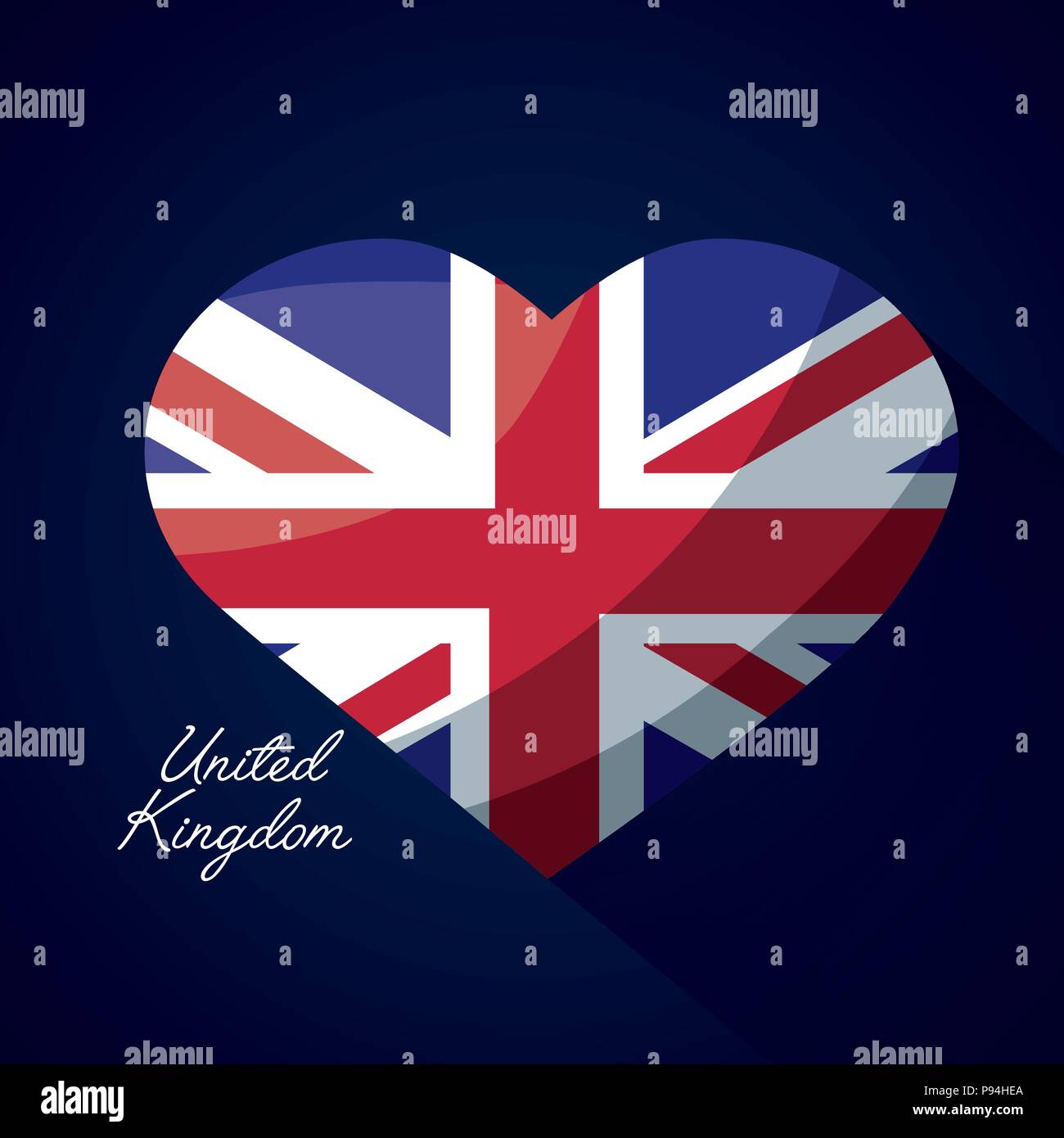 united kingdom heart flag sign vector illustration Stock Vector Image ...