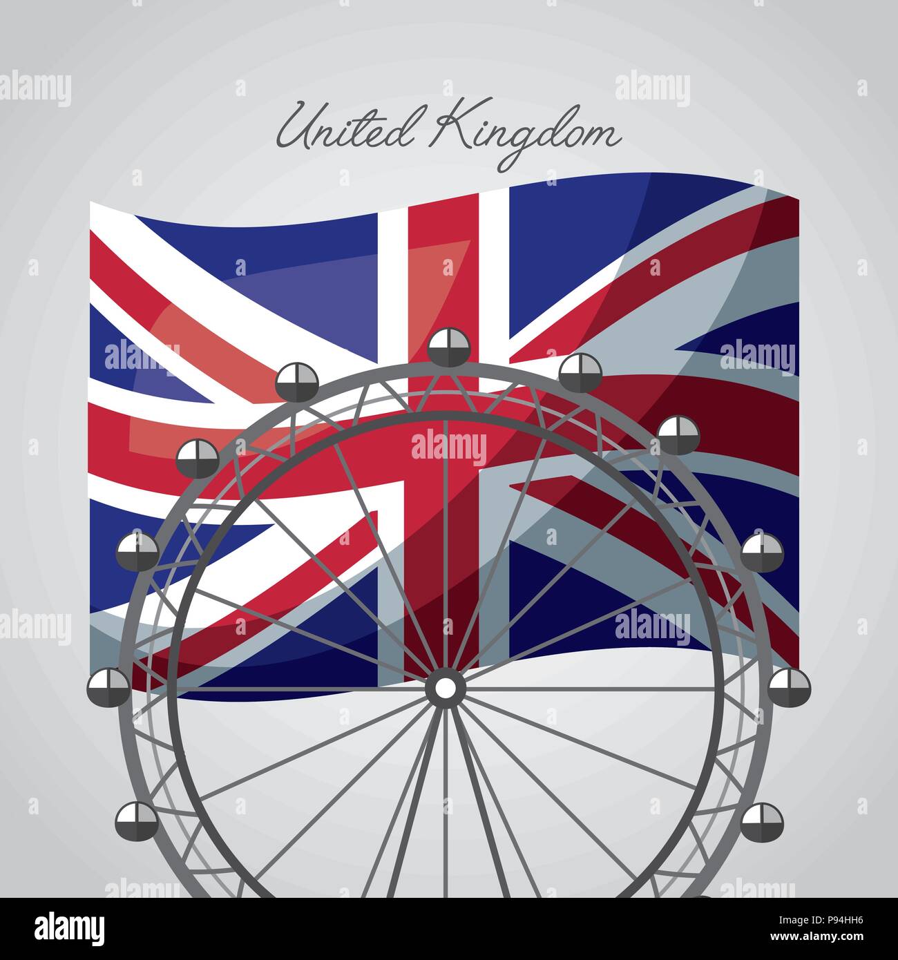united kingdom flag wheel attraction vector illustration Stock Vector ...