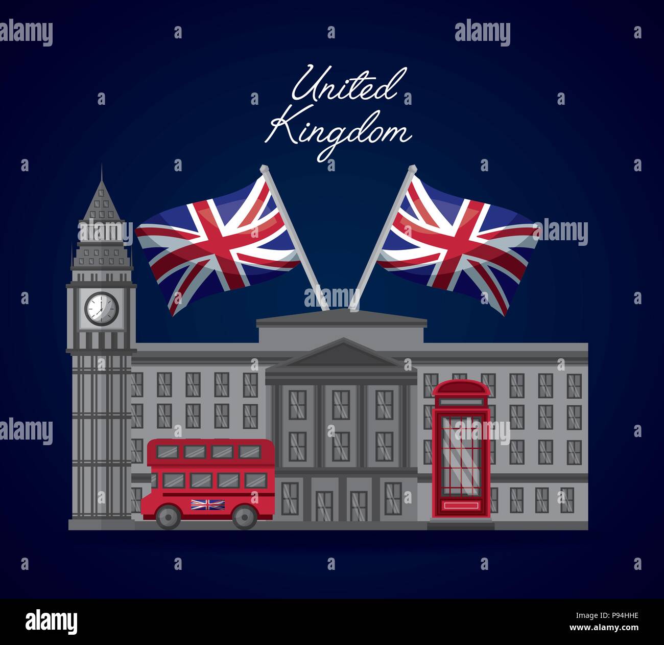 Red london bus union flags Stock Vector Images - Alamy