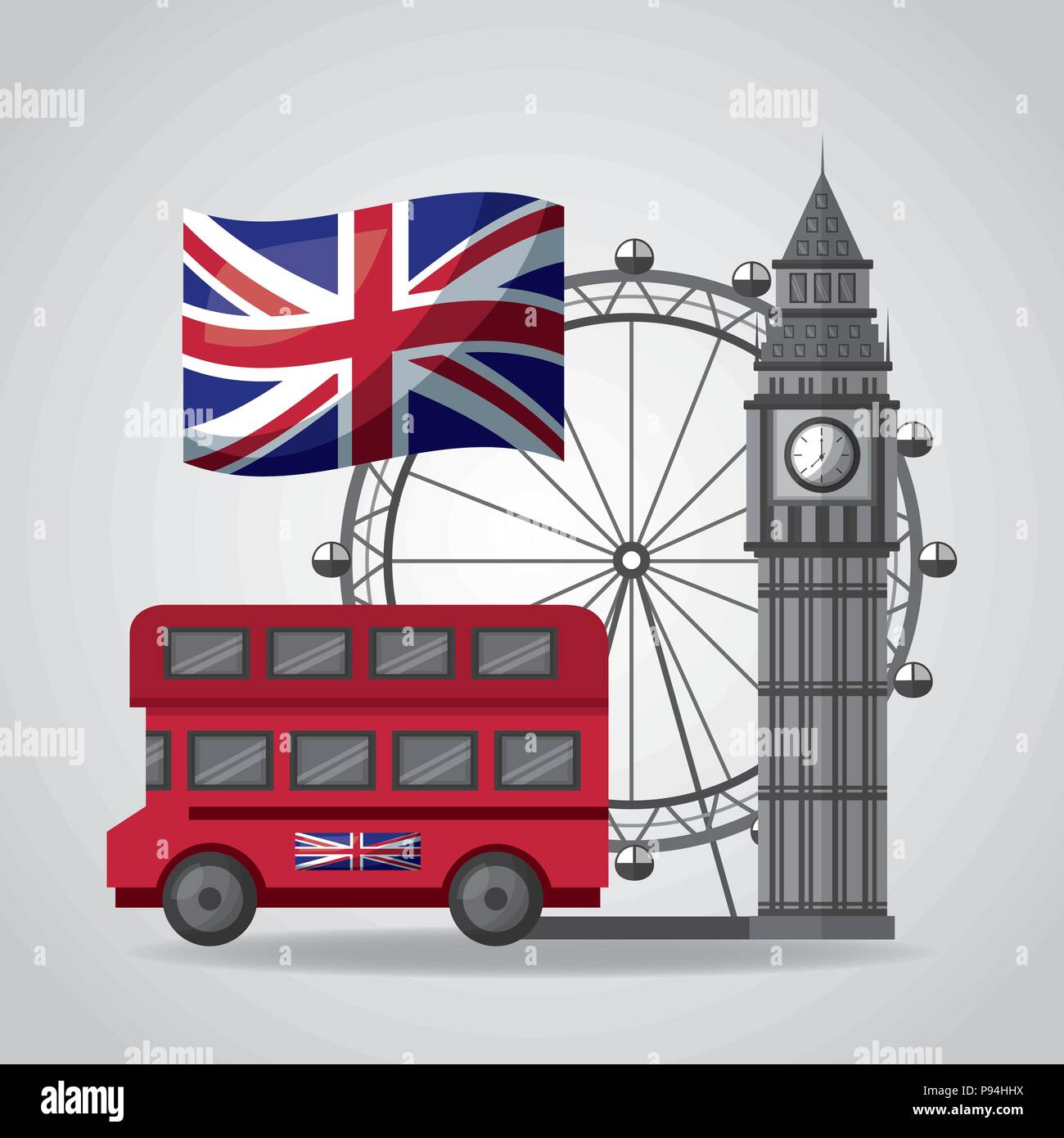 England Double Decker Bus Clipart