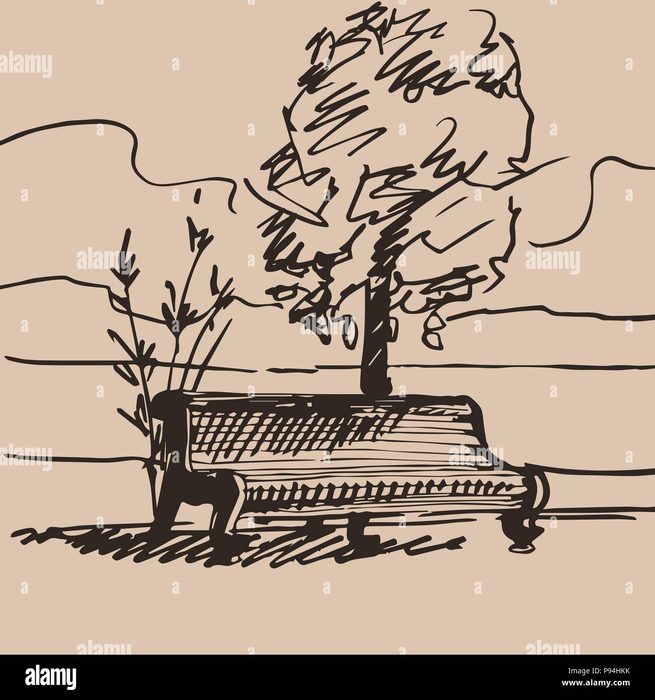 Classic design park bench Stock Vector Images - Alamy