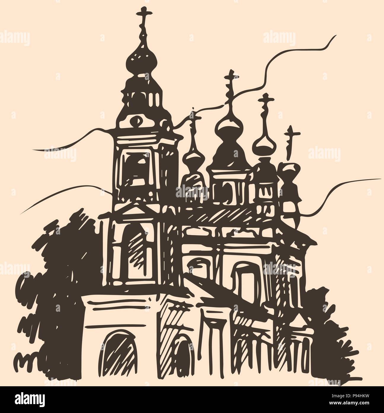 Church tower cross on Stock Vector Images - Alamy