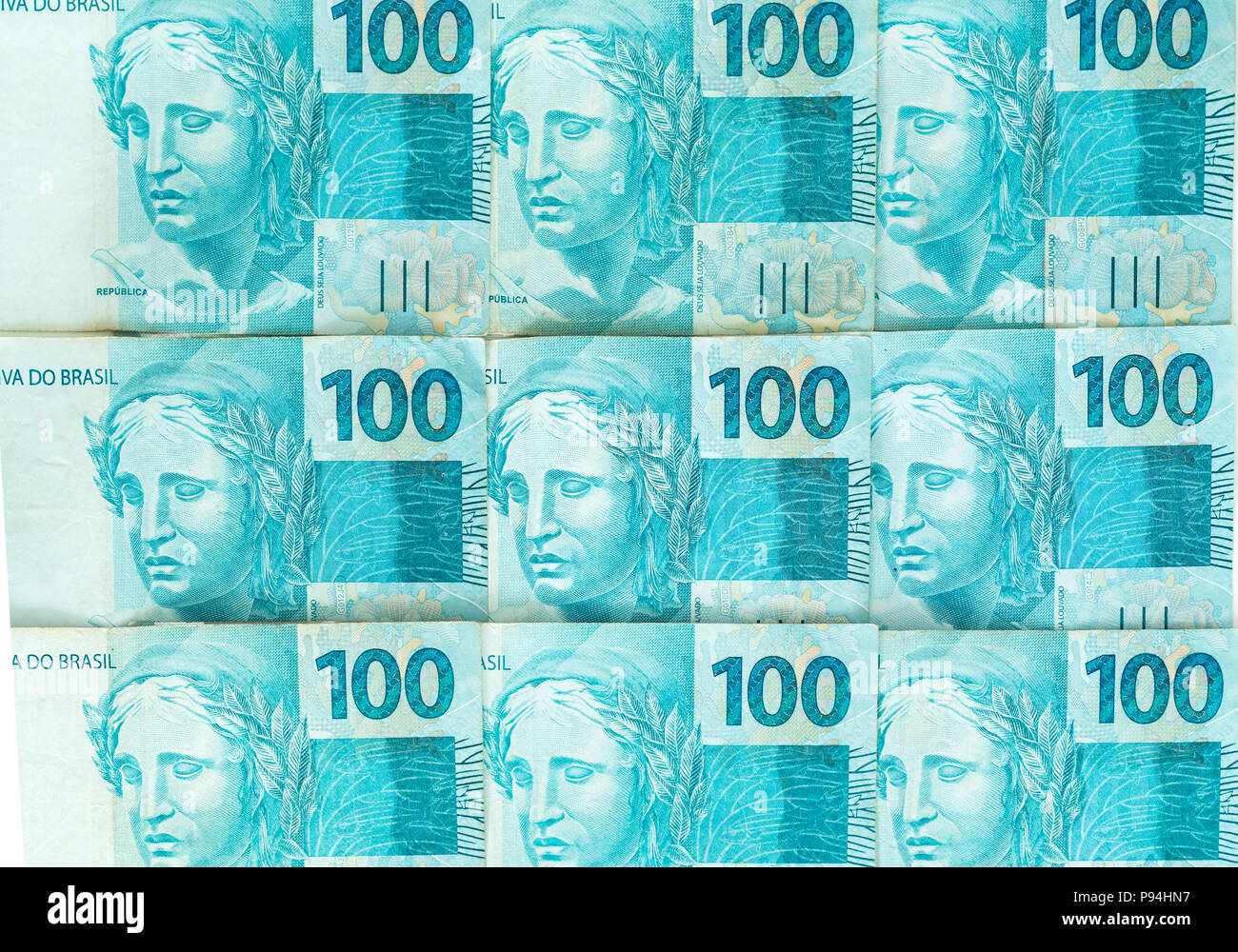 Brazilian money, reais, high denominations Stock Photo - Alamy