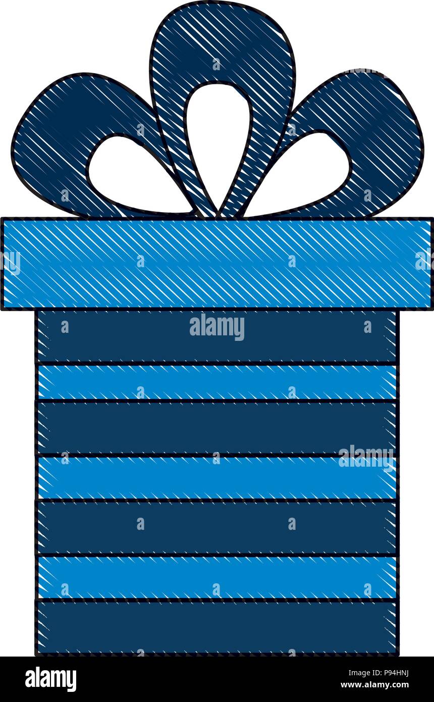 wrapped decorative gift box with bow ribbon vector illustration Stock ...