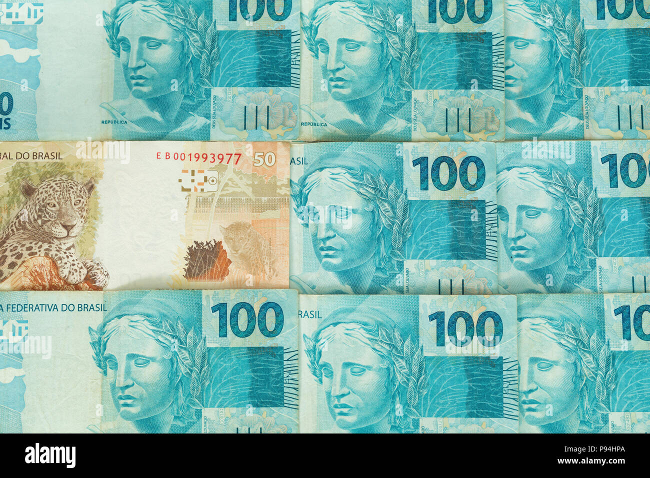 Brazilian money, reais, high denominations Stock Photo - Alamy