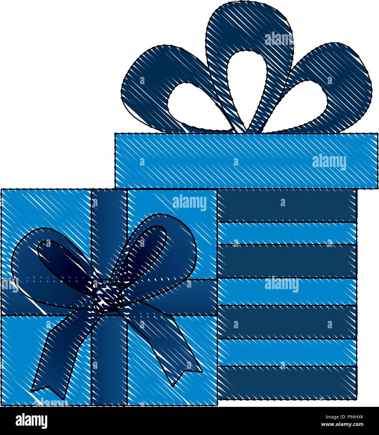 birthday present boxes with bow decoration vector illustration Stock ...