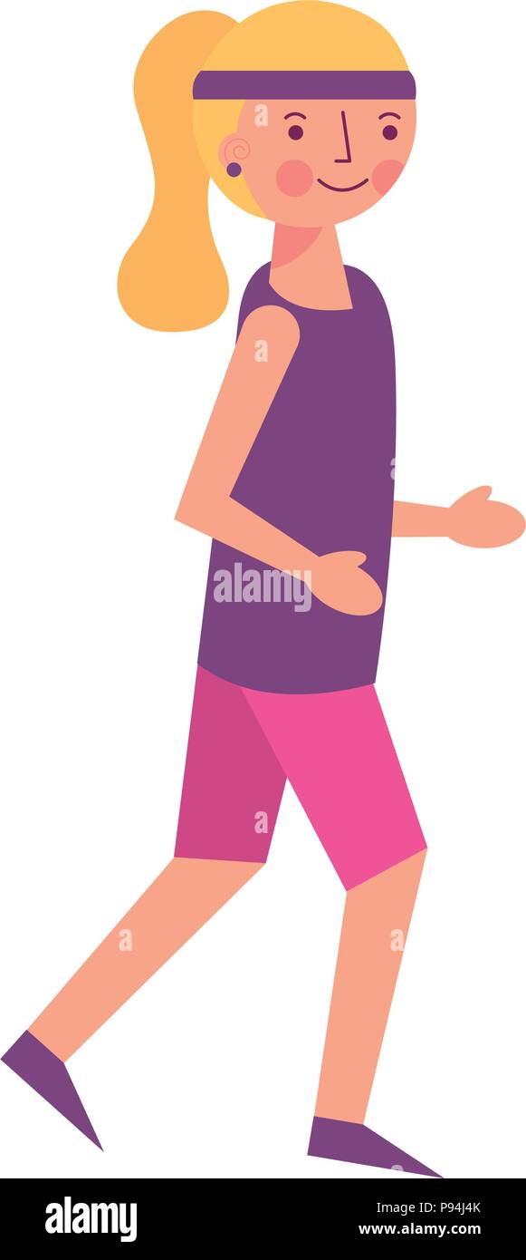 woman athlete running character vector illustration design Stock Vector ...