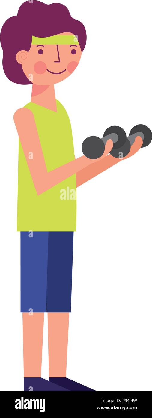 man athlete weight lifting character vector illustration design Stock ...