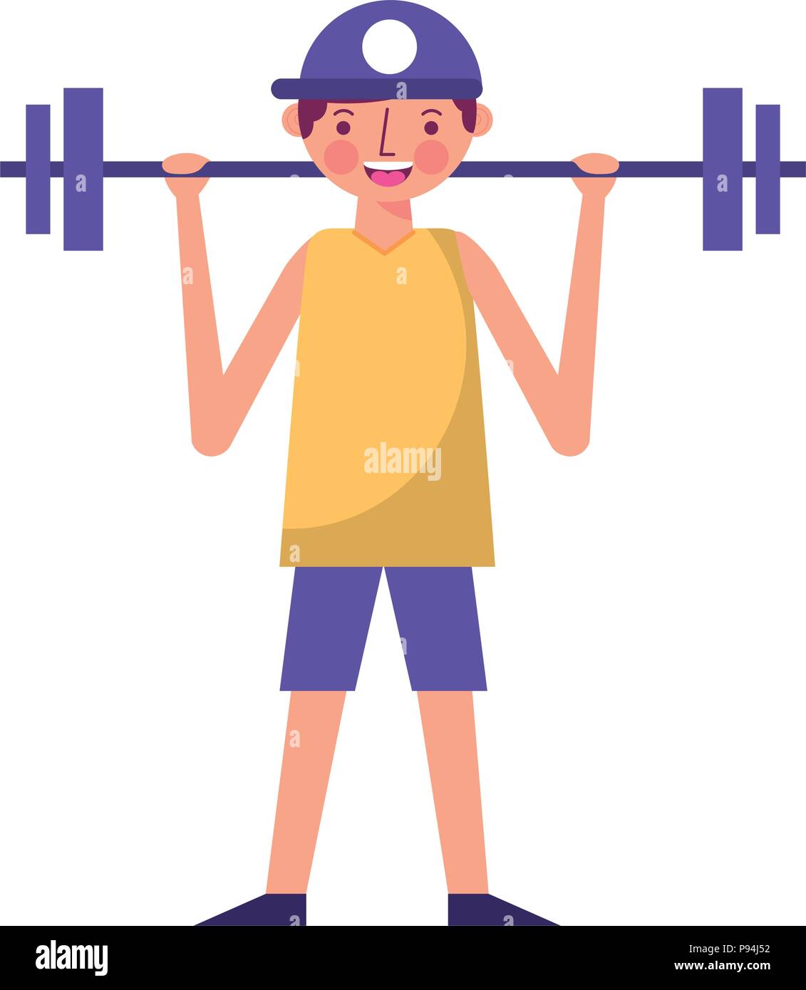 man athlete weight lifting character vector illustration design Stock ...