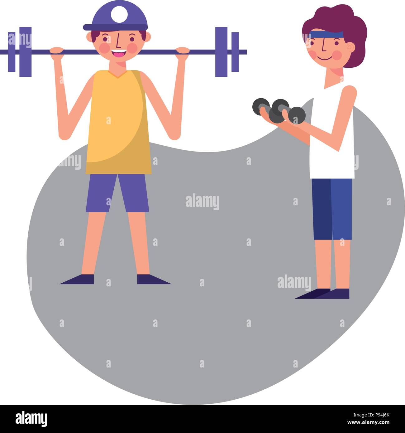 men athletes weight lifting character vector illustration design Stock ...